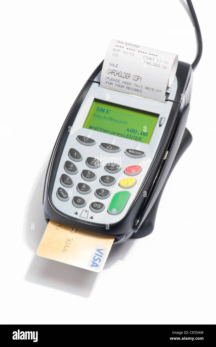 A credit card machine processing a payment Stock Photo - Alamy