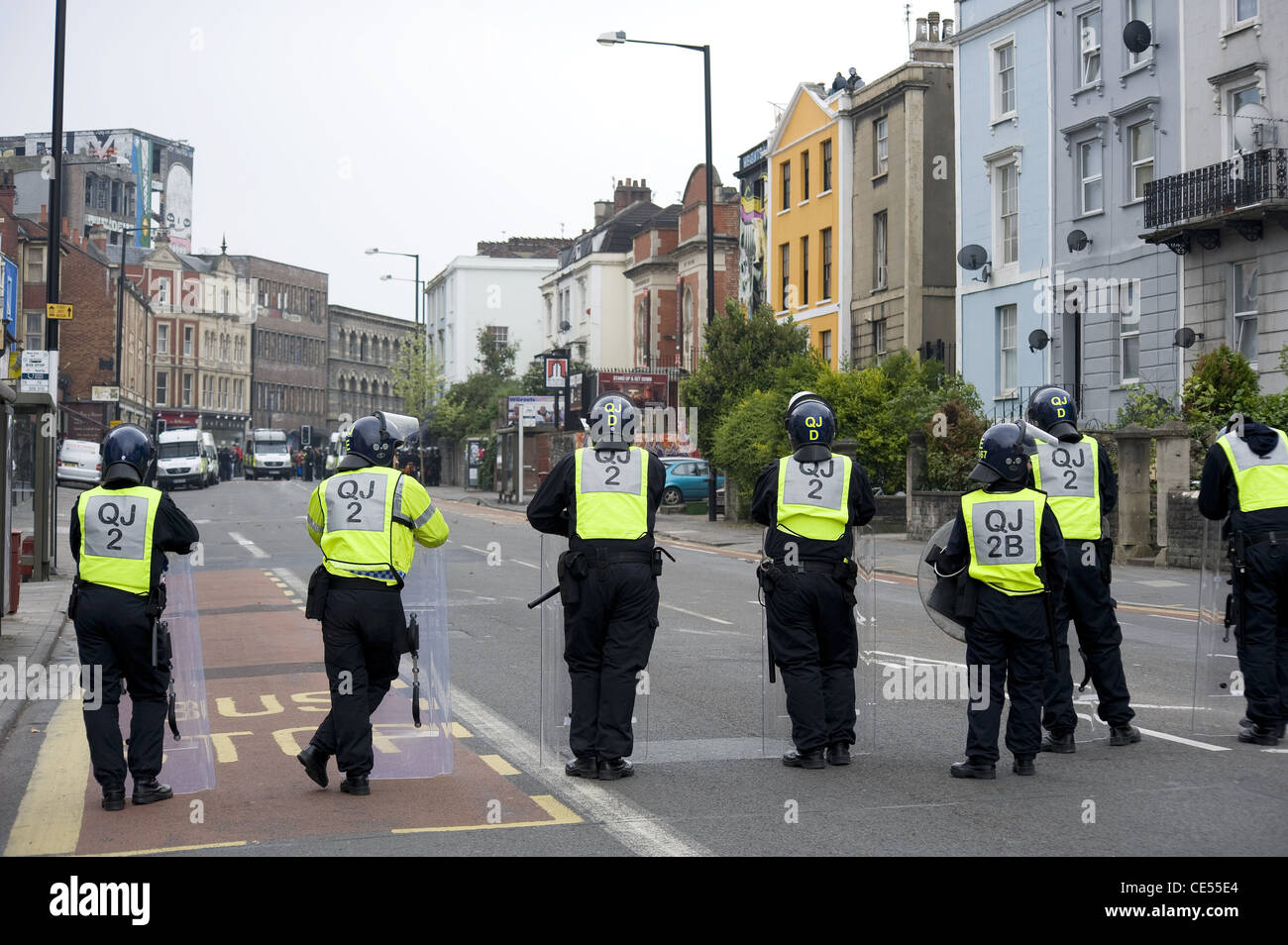 Riot police on Stokes Croft, Bristol - EDITORIAL USE ONLY Stock Photo ...