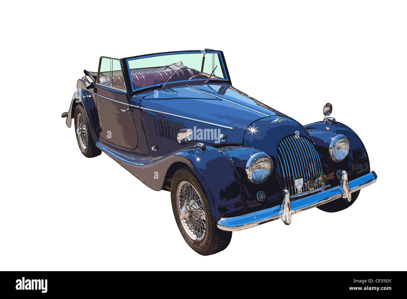 Black 1964 Morgan Plus 4 illustration Stock Photo - Alamy