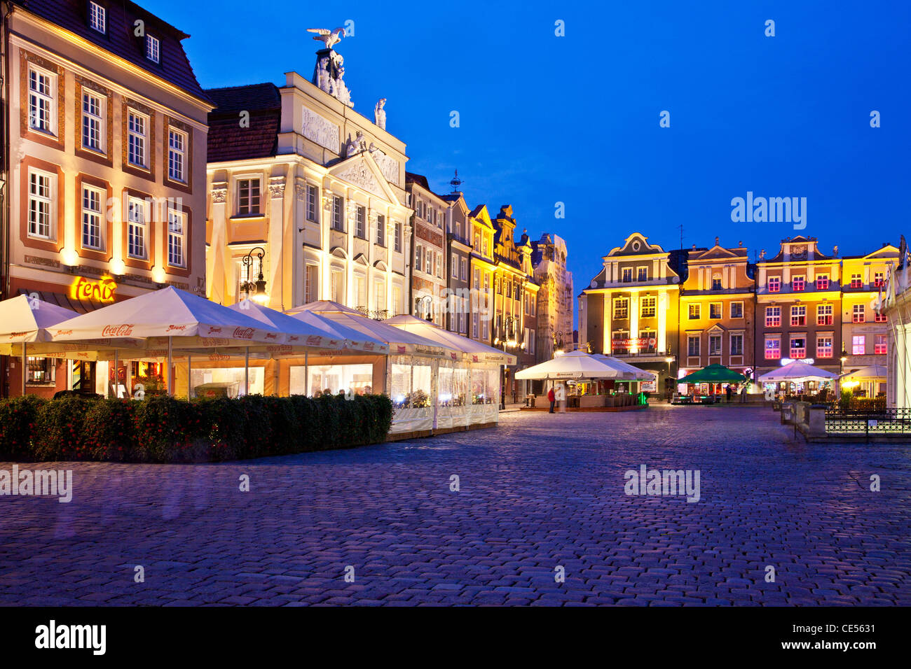 The old town square, Stary Rynek, in the Polish city of Poznan, Poland ...