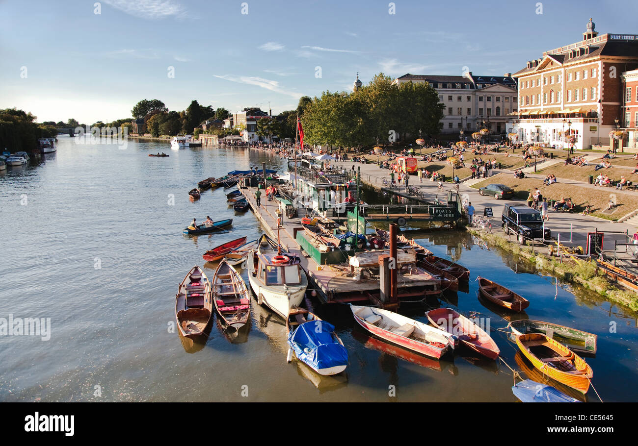 Richmond upon Thames riverside in summer showing Richmond riverside ...