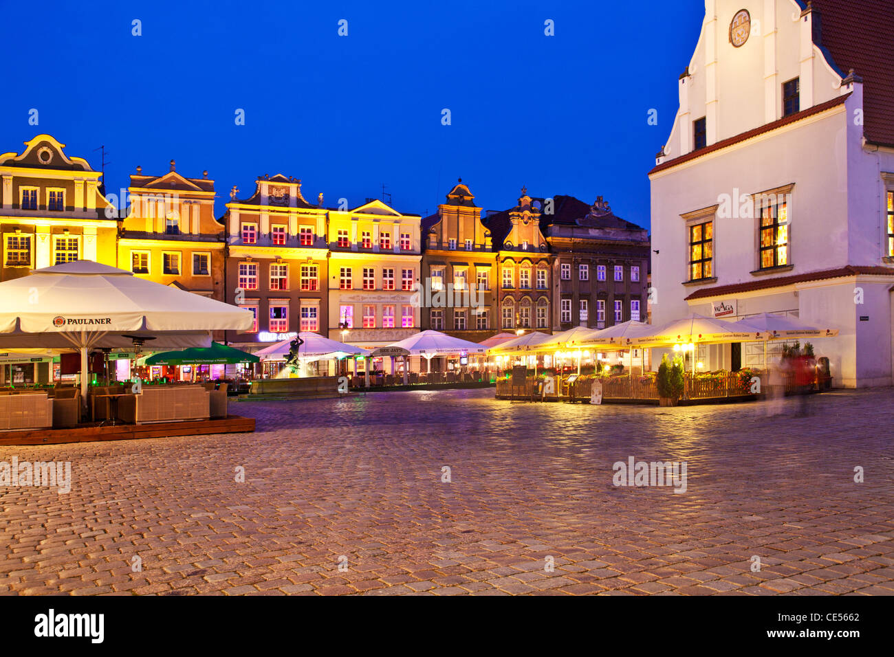 The old town square, Stary Rynek, in the Polish city of Poznan, Poland ...