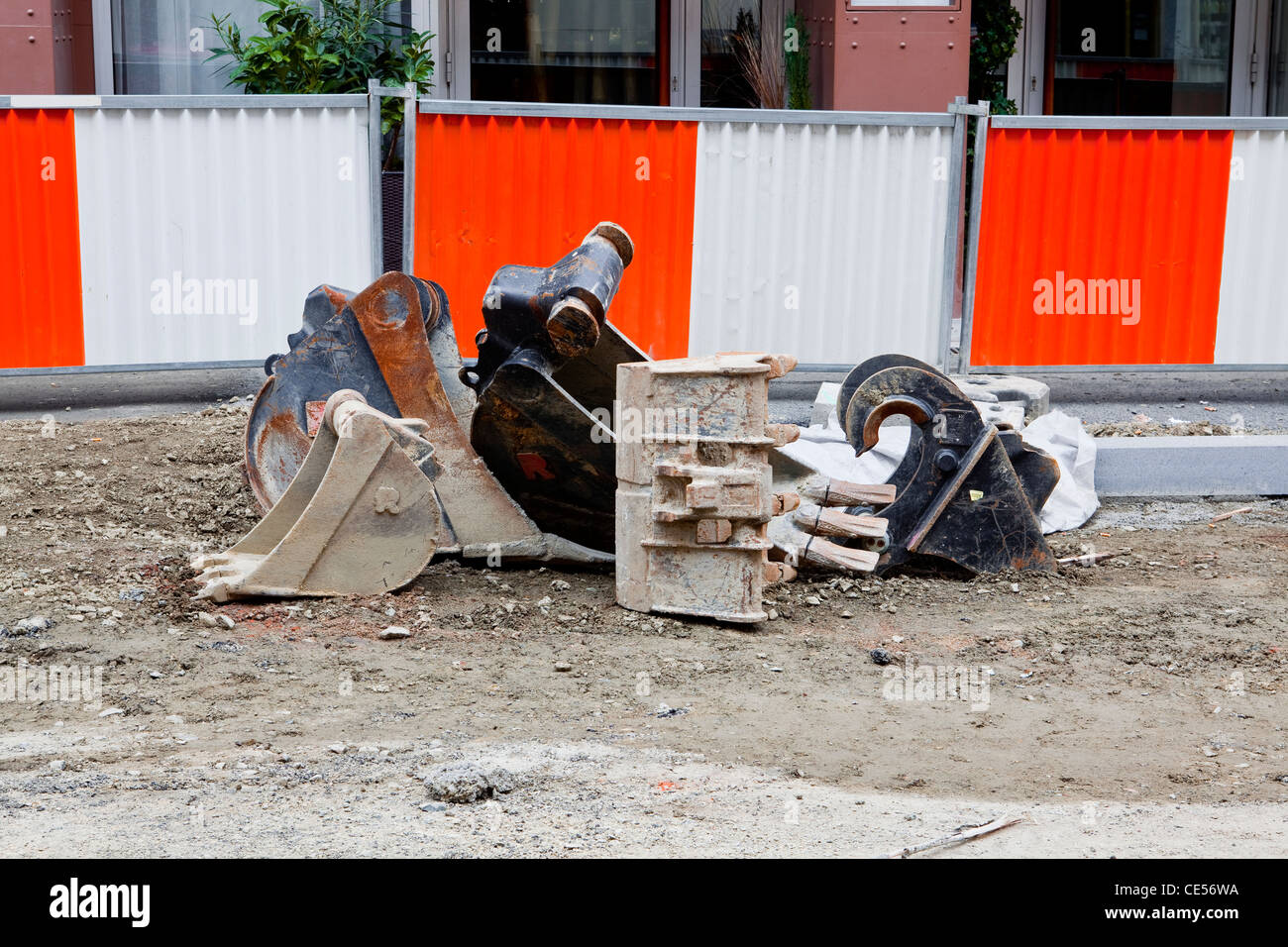 Buckets laying in wait to be used on an excavator Stock Photo - Alamy