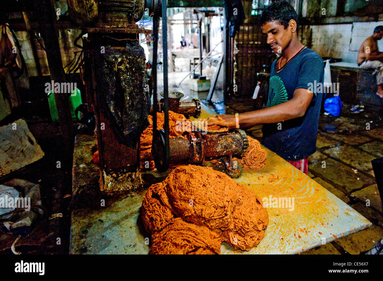 'Hand Made ' mince . Scenes at the meat market one enormous butcher's ...