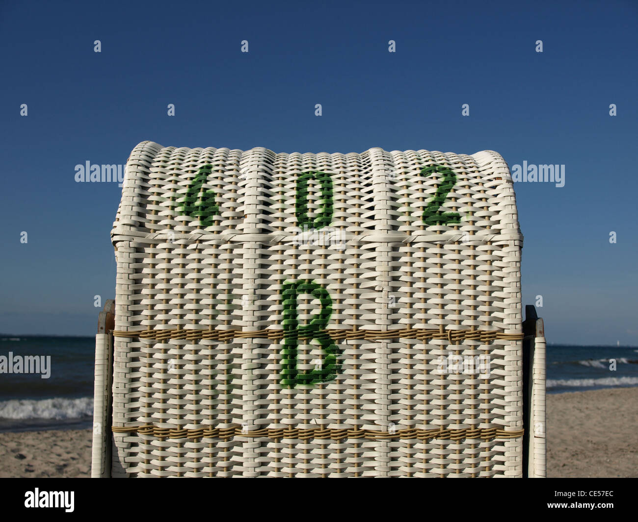 Beach chair on an Europe beach Stock Photo - Alamy
