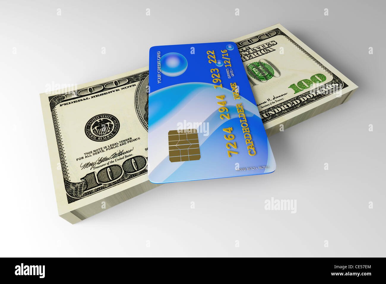 Credit card and cash Stock Photo - Alamy