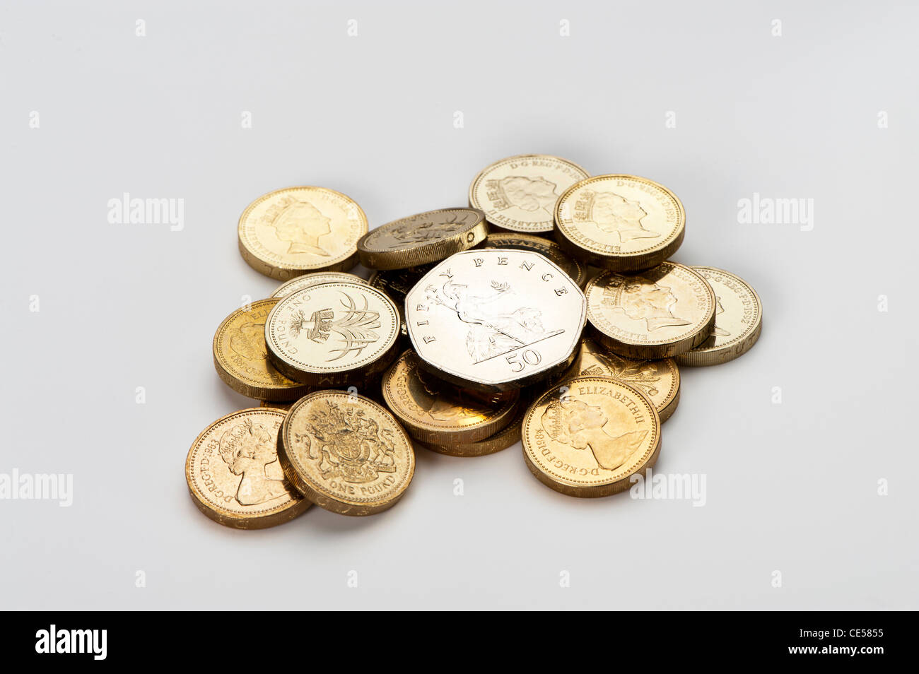British coins 50p coin hi-res stock photography and images - Alamy