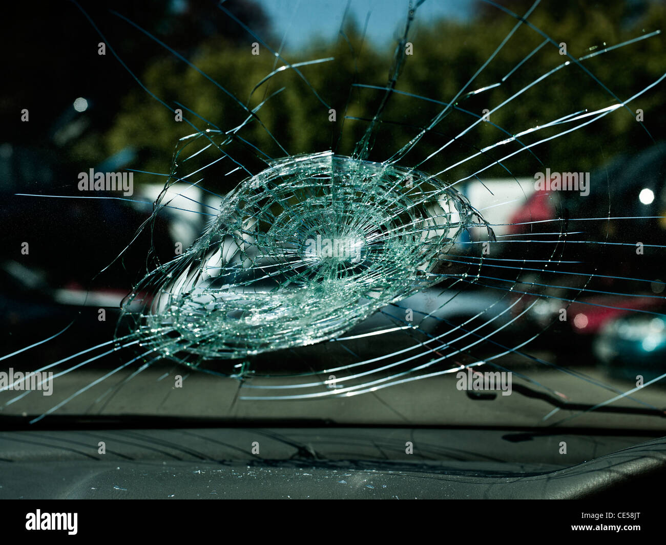 Smashed car windscreen hi-res stock photography and images - Alamy