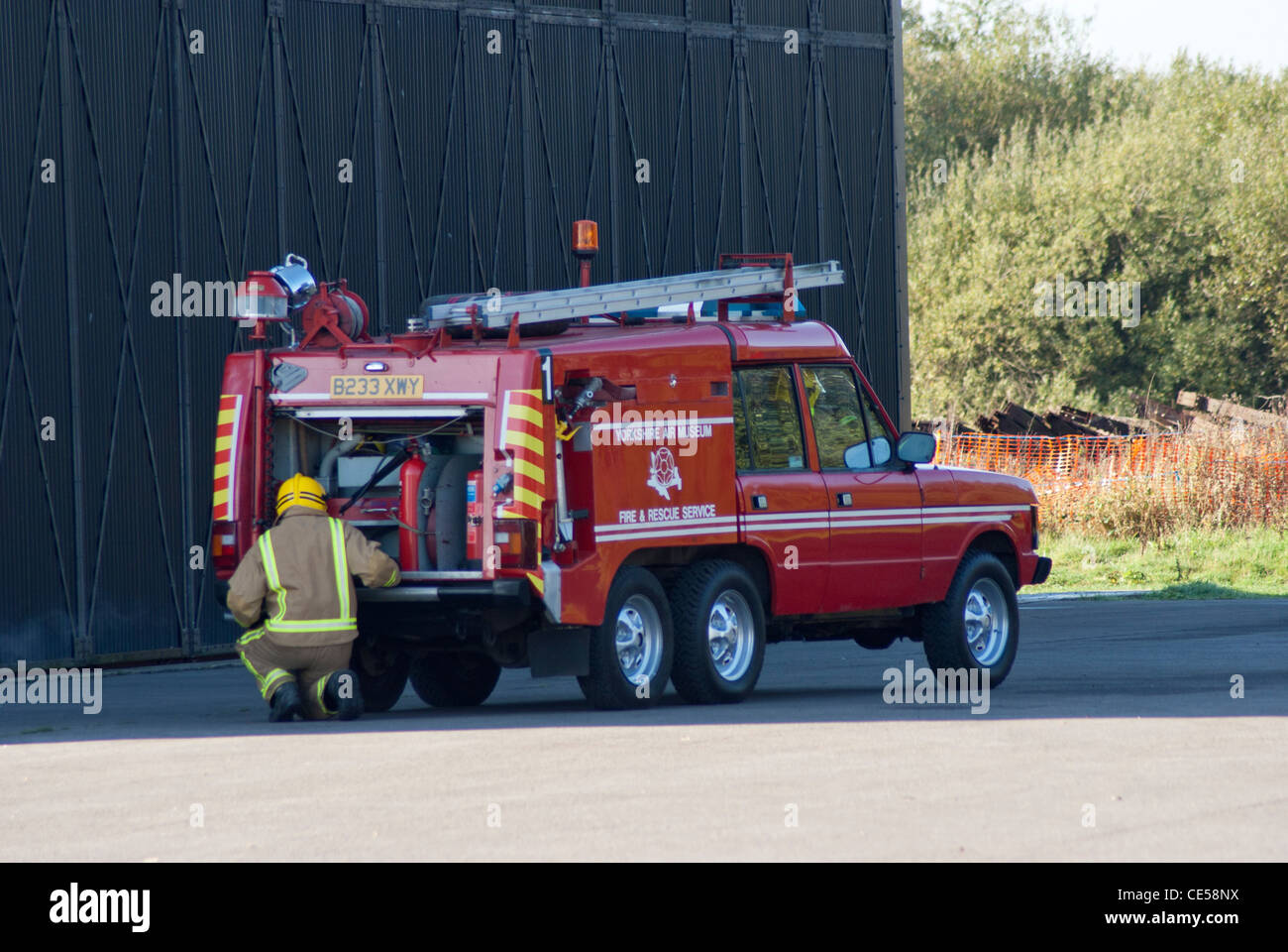 Airport Fire Engine Stock Photo - Alamy
