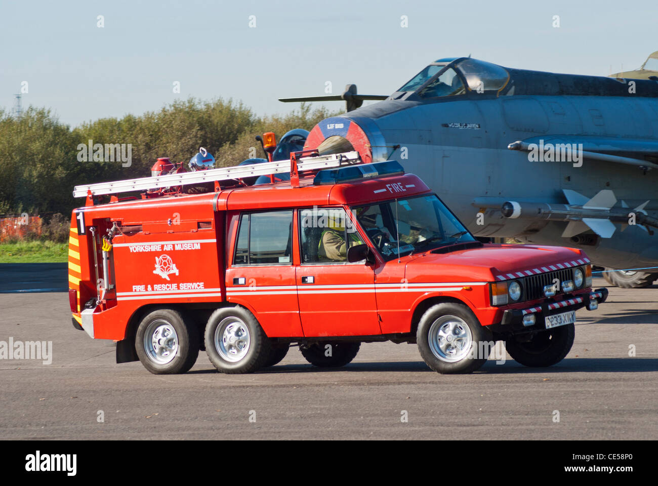 Airport Fire Engine Stock Photo - Alamy