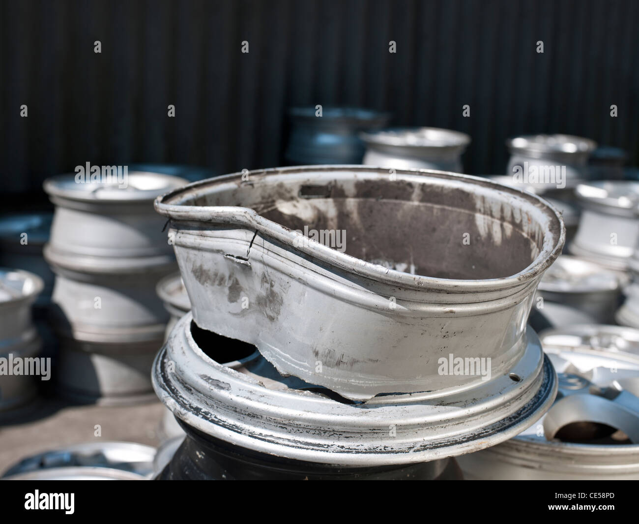 Damaged alloy wheel rim from an car or automobile Stock Photo - Alamy