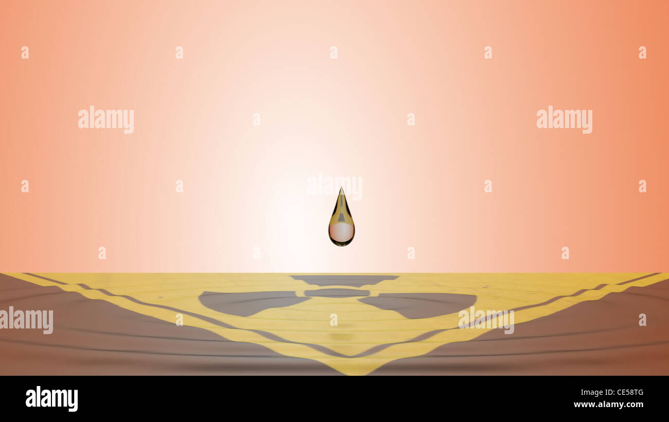 radioactive drop of water on irradiated background Stock Photo - Alamy