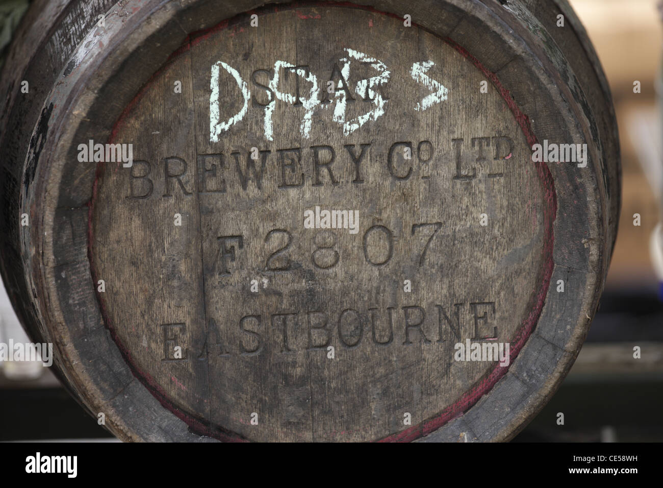 Traditional barrel with chalk writing on Stock Photo - Alamy