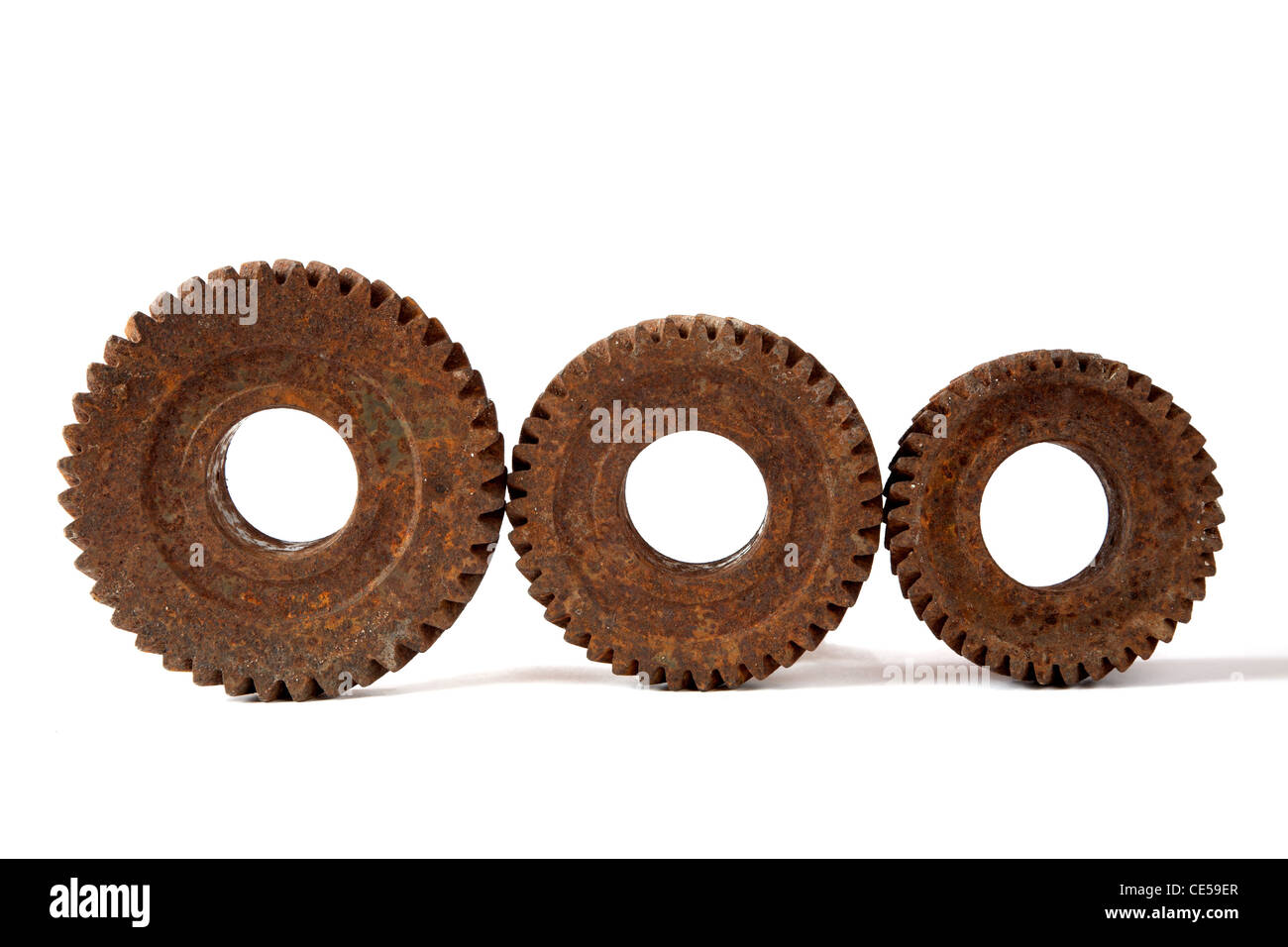 Old rusty mechanical gears Cut Out Stock Images & Pictures - Alamy
