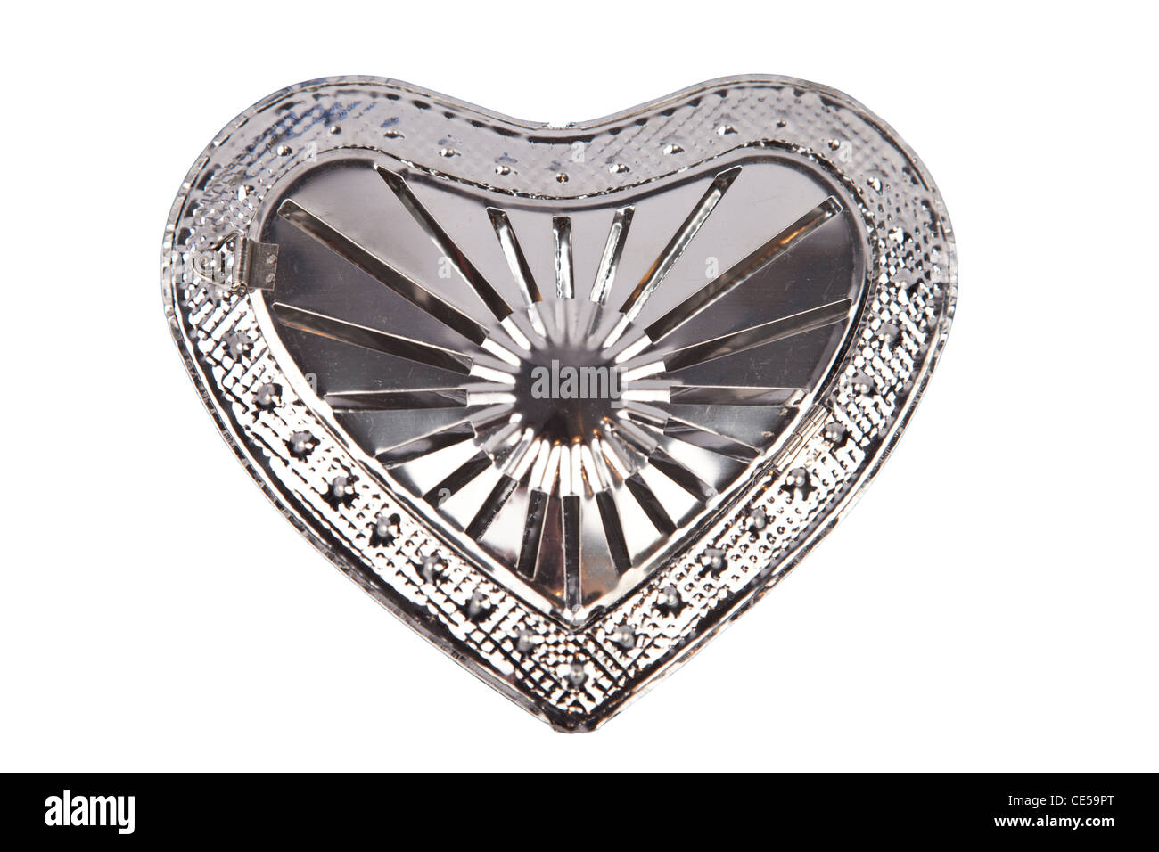 Metallic silver heart Cut Out Stock Images & Pictures - Alamy