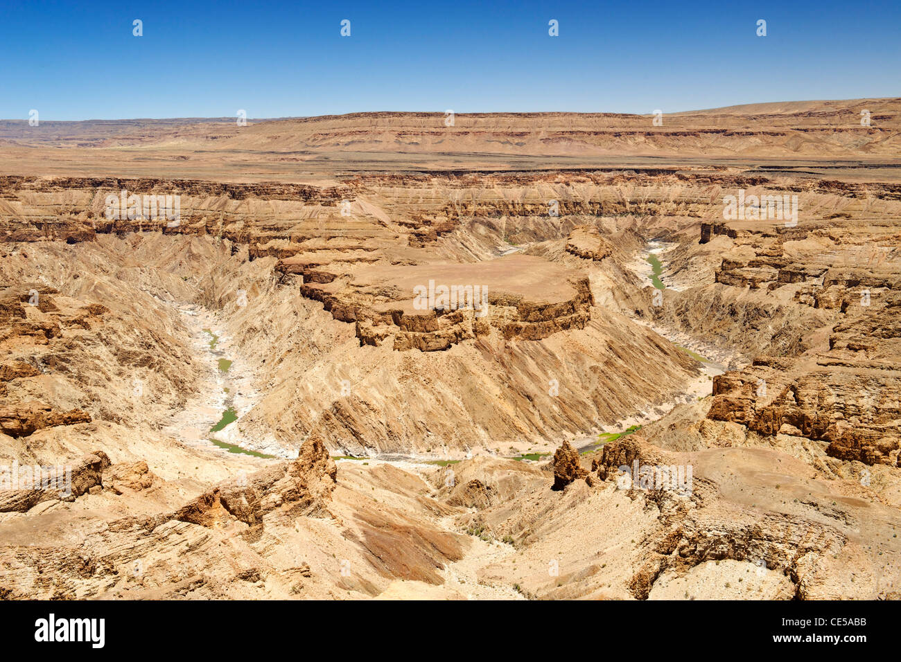 Midday view across the Fish River Canyon in southern Namibia from the ...