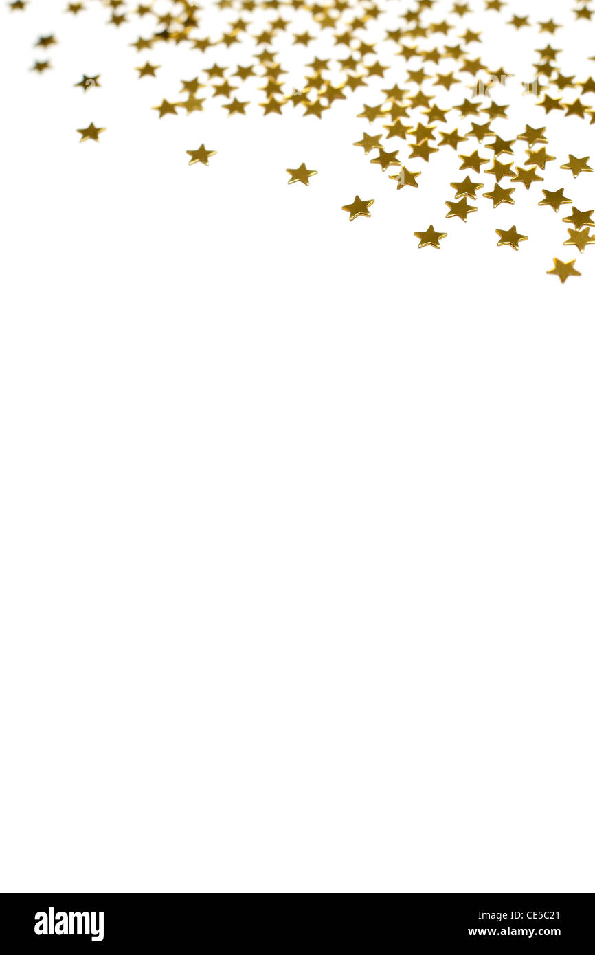 Many golden stars, isolated on white backgroun Stock Photo - Alamy