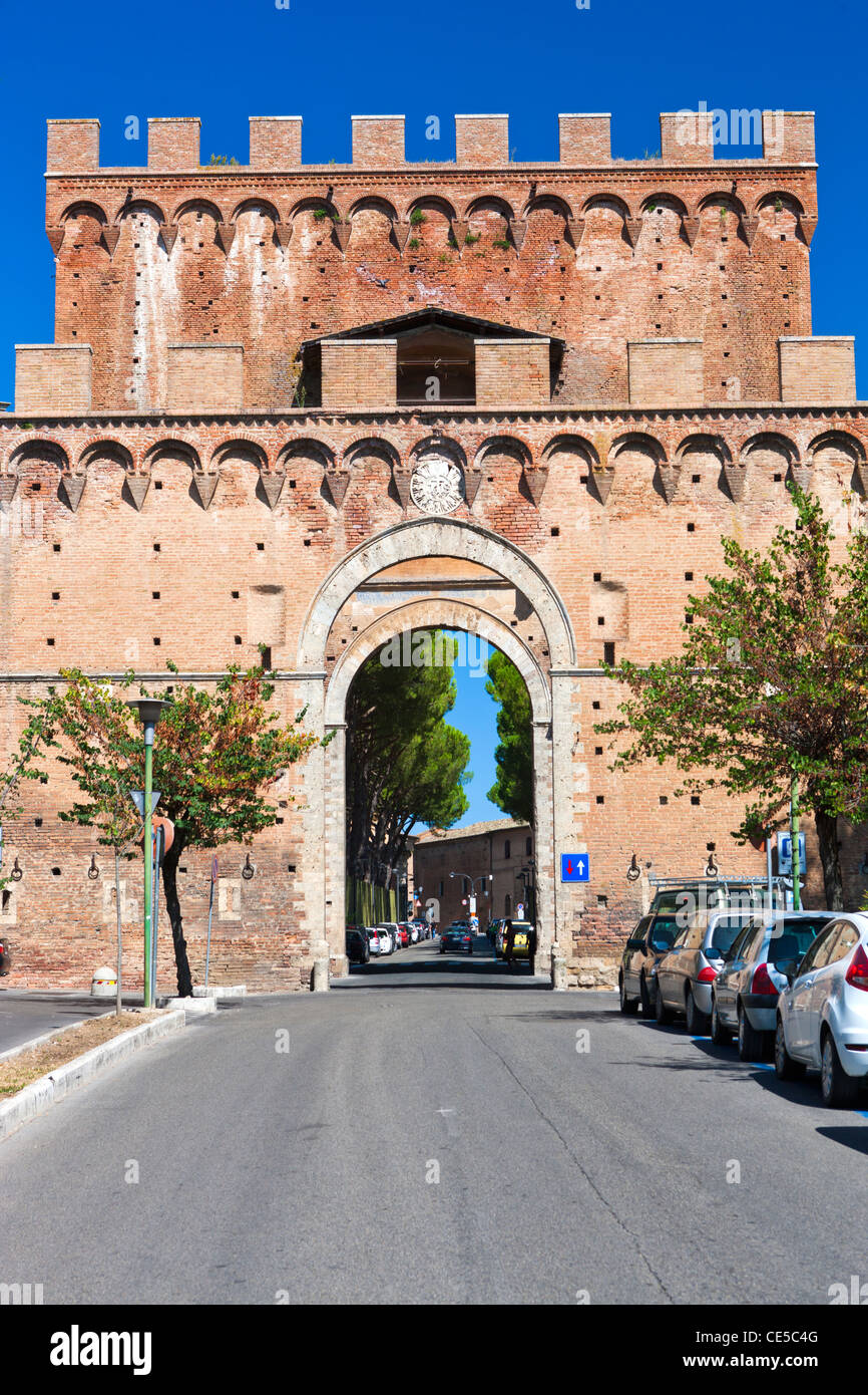 Entrance gate to the historic city of Siena, Siena Province, Tuscany ...