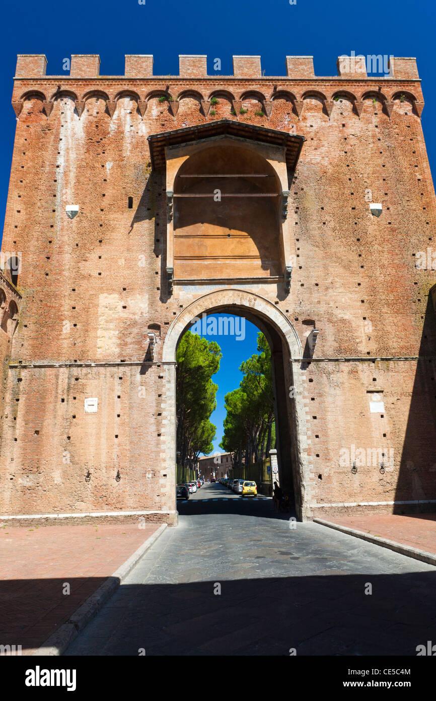 Entrance gate to the historic city of Siena, Siena Province, Tuscany ...