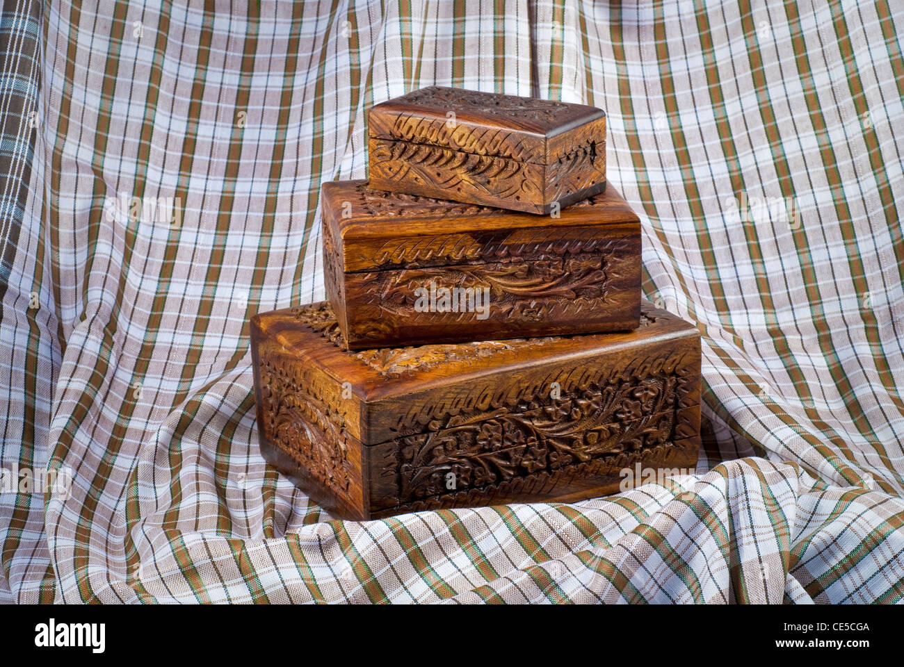 These Afghanistan keepsake boxes are setting on an Afghanistan head ...