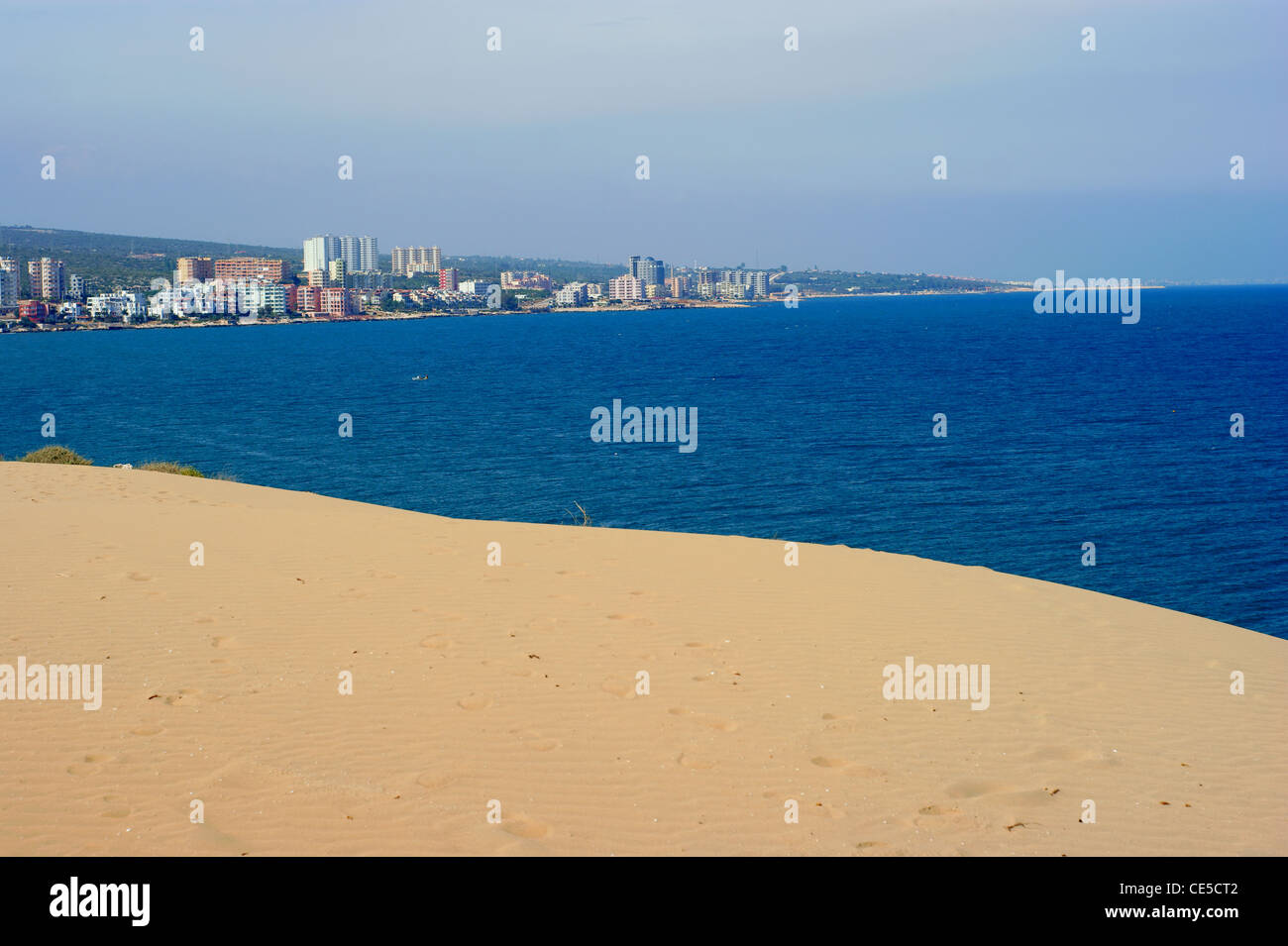 sand, sea and town; turkish beach near Adana Stock Photo - Alamy