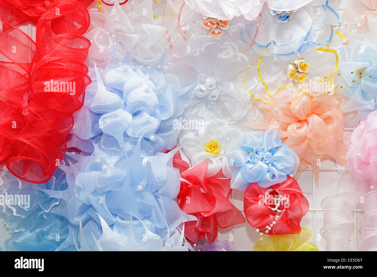 many bows on the bench in the shop Stock Photo - Alamy