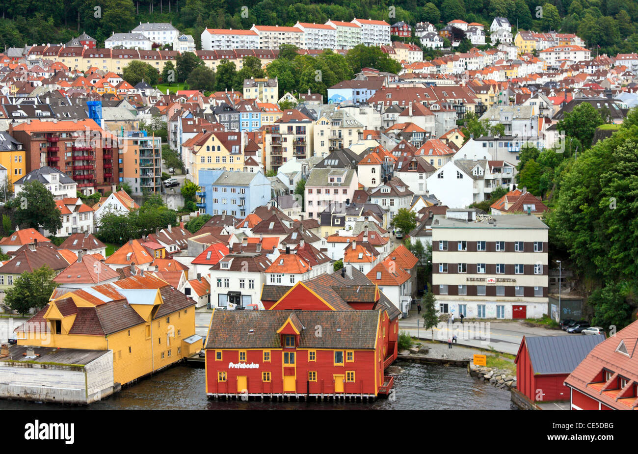 The Waterfront in the old Part of the Port of Bergen, ,Norway Stock ...