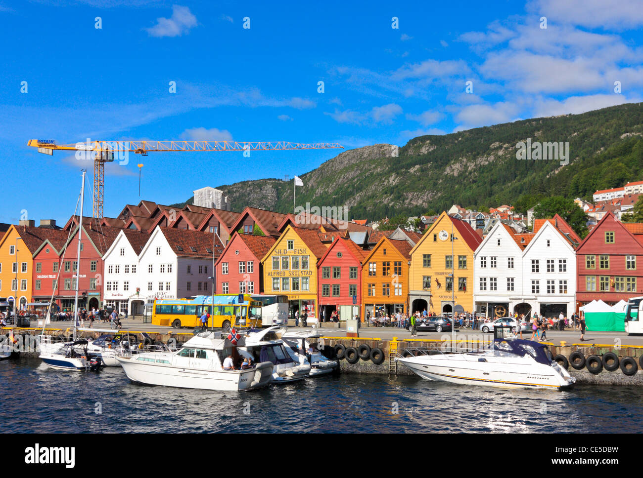 The Waterfront in the old Part of the Port of Bergen Stock Photo - Alamy