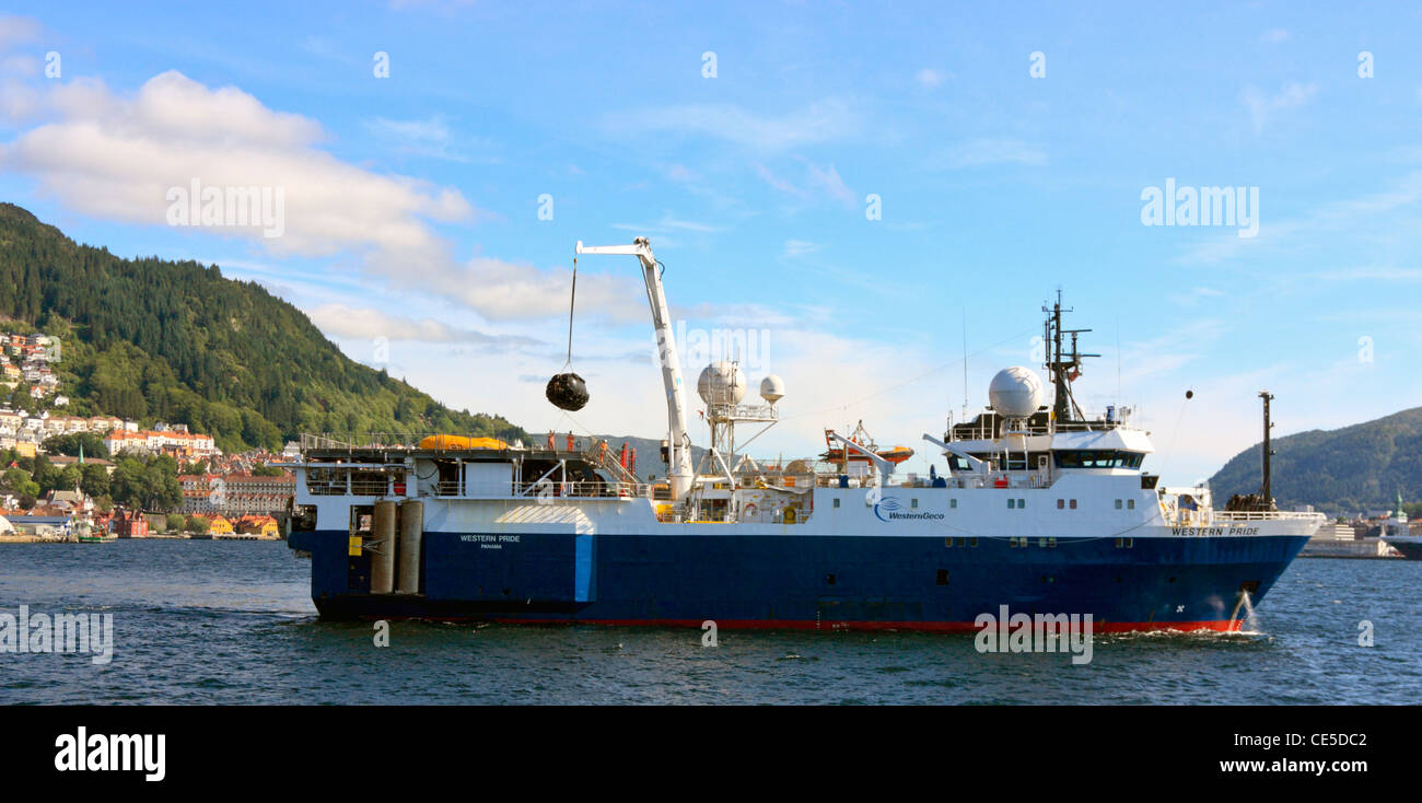 Geotechnical Survey Ship "Western Pride" in the port of Bergen, Norway ...