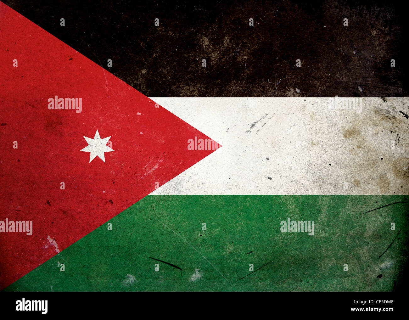 The flag of Jordan on old and vintage grunge texture Stock Photo - Alamy