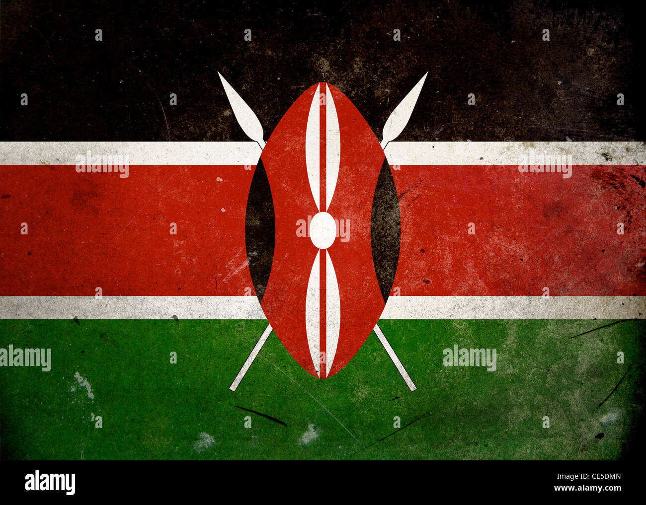 The flag of Kenya on old and vintage grunge texture Stock Photo - Alamy