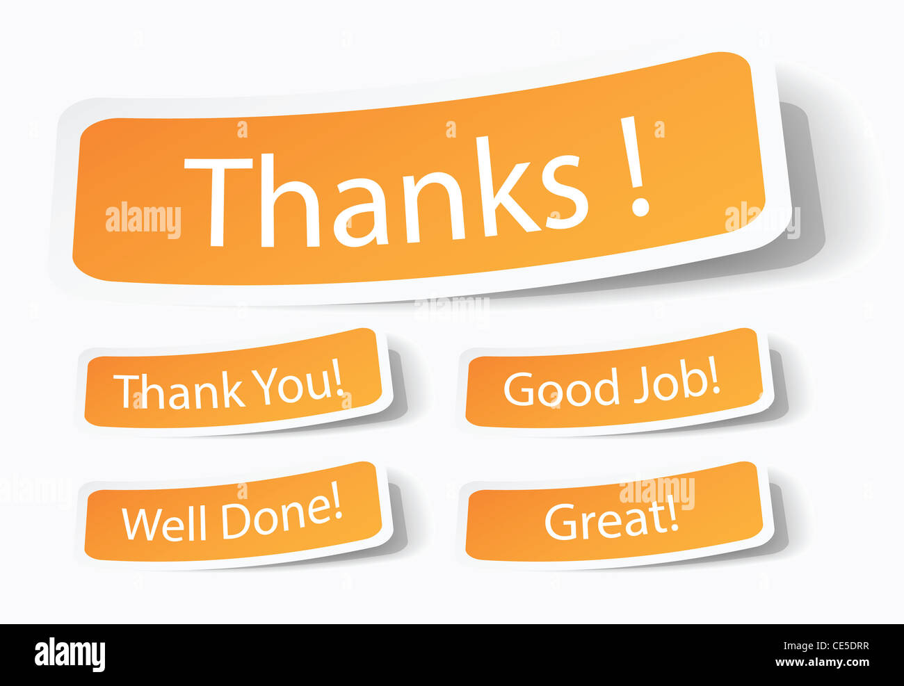 Thank notes stickers shadow effects hi-res stock photography and images ...