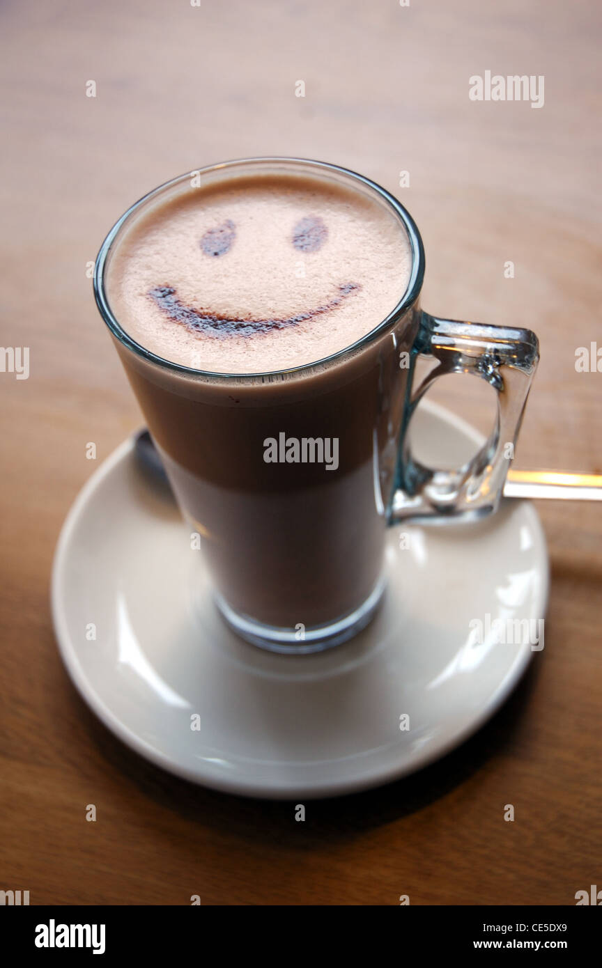 Smiley hot chocolate Stock Photo - Alamy