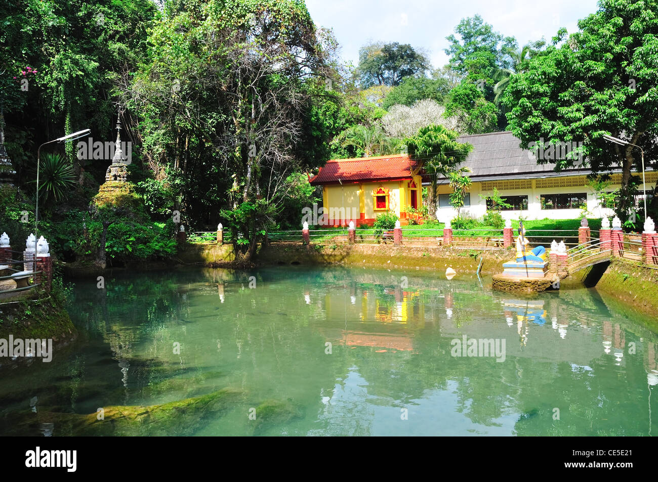 Pond in a temple Stock Photo - Alamy