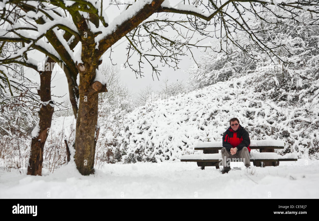 Self portrait in the snow at Sidings Orchard which is part of Heaton ...