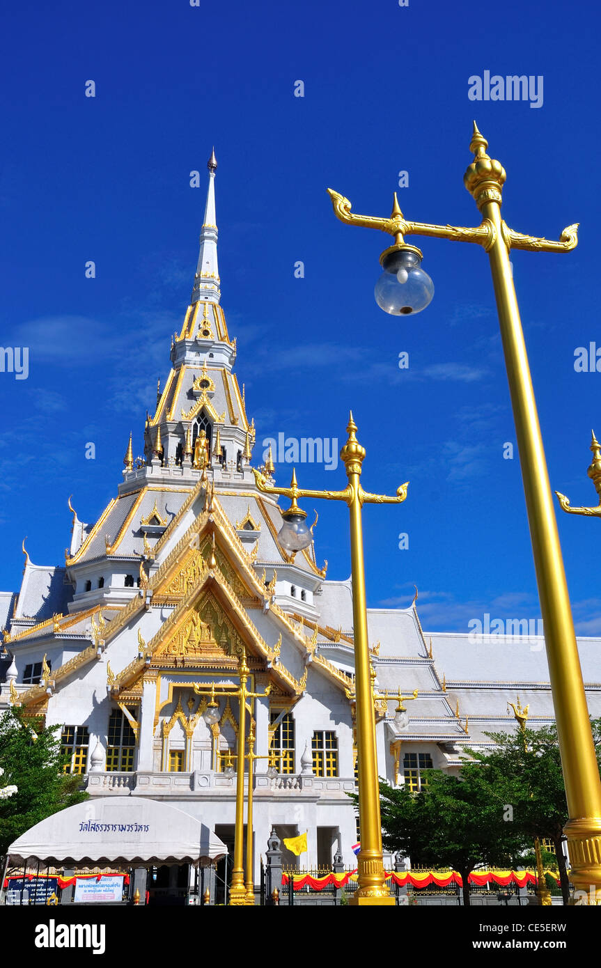 A great marble church, Wat Sothorn, Chachoengsao Thailand Stock Photo ...