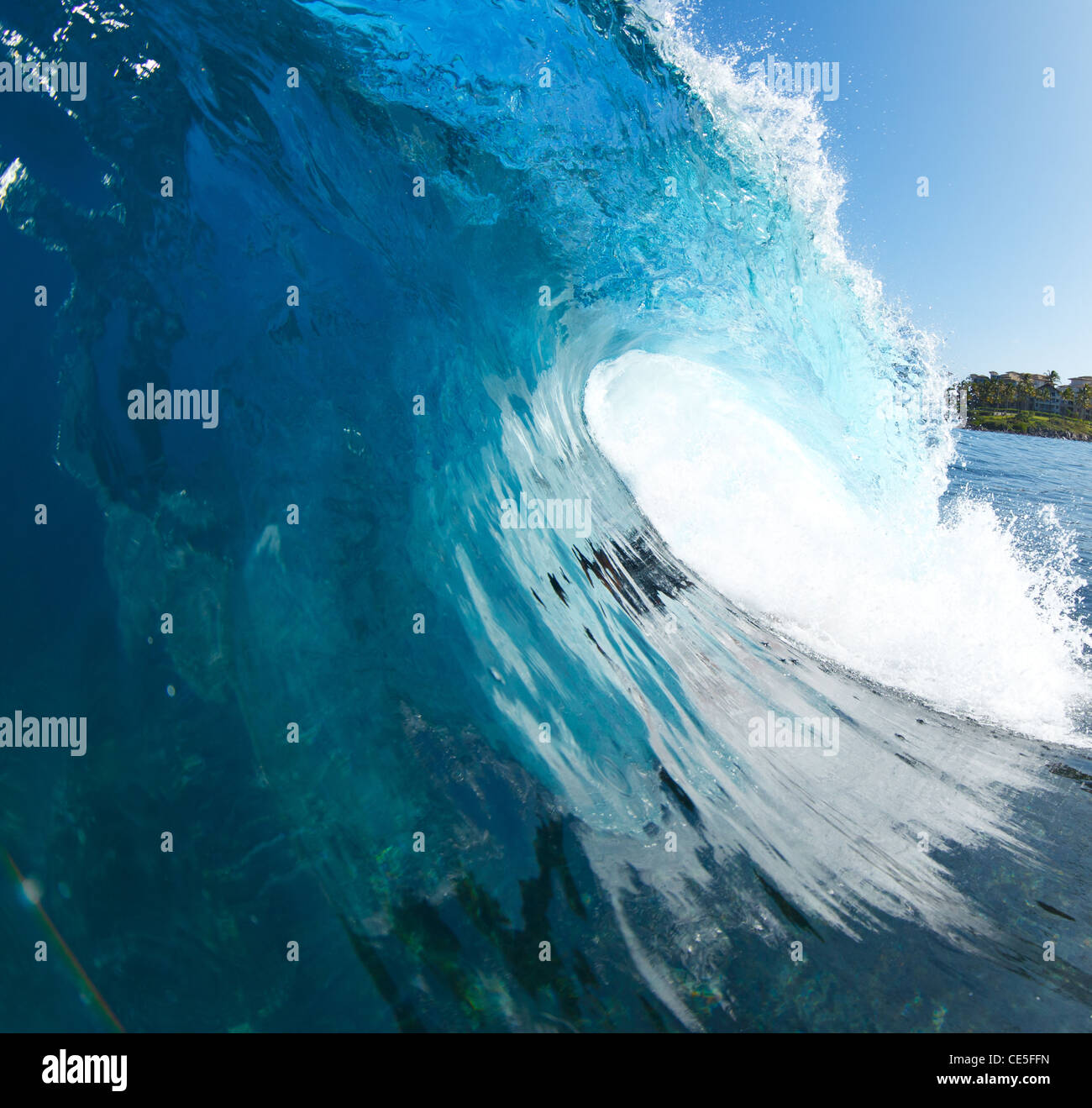 Blue Ocean Wave, View from in the Water Stock Photo - Alamy