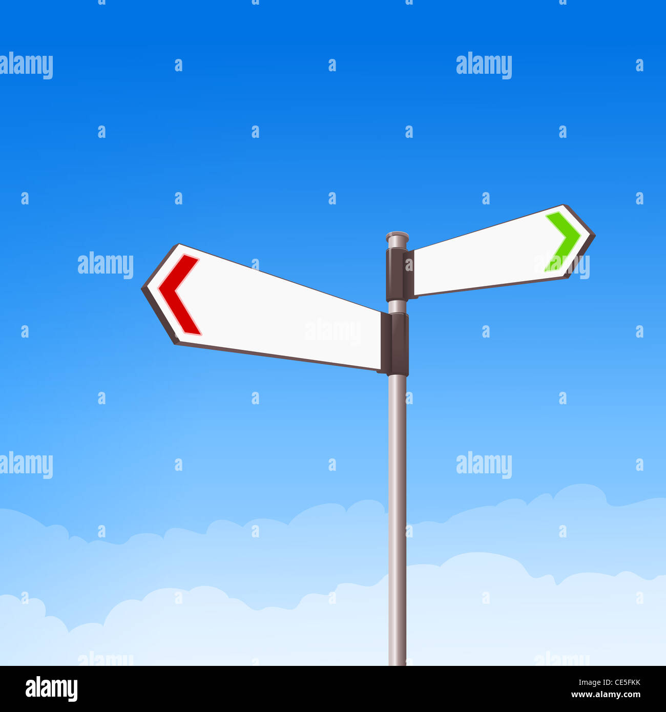 Direction Road Sign - Traffic direction signs on blue sky background ...