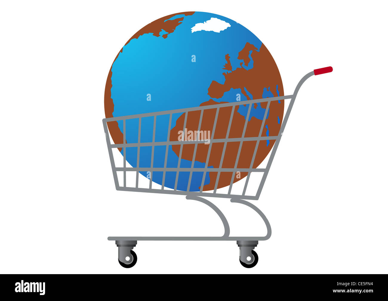Grocery Cart with Earth Stock Photo - Alamy