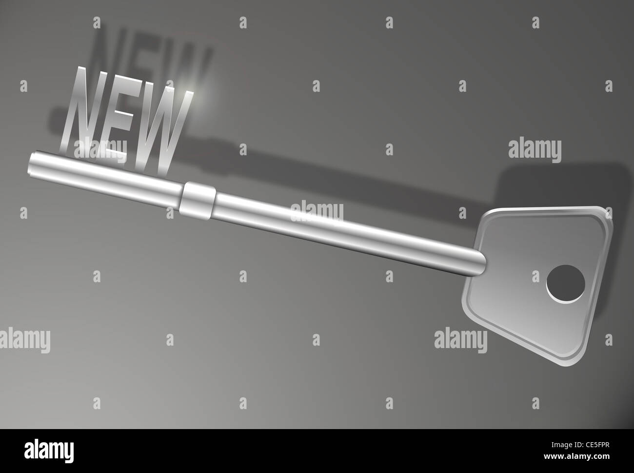 Illustration depicting a single key with a 'new home' concept Stock ...