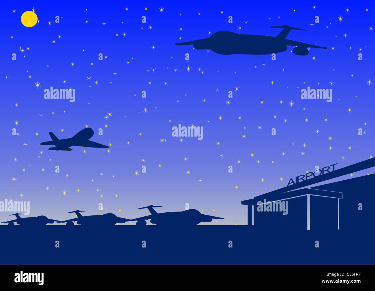 Night time airliner aircraft hi-res stock photography and images - Alamy
