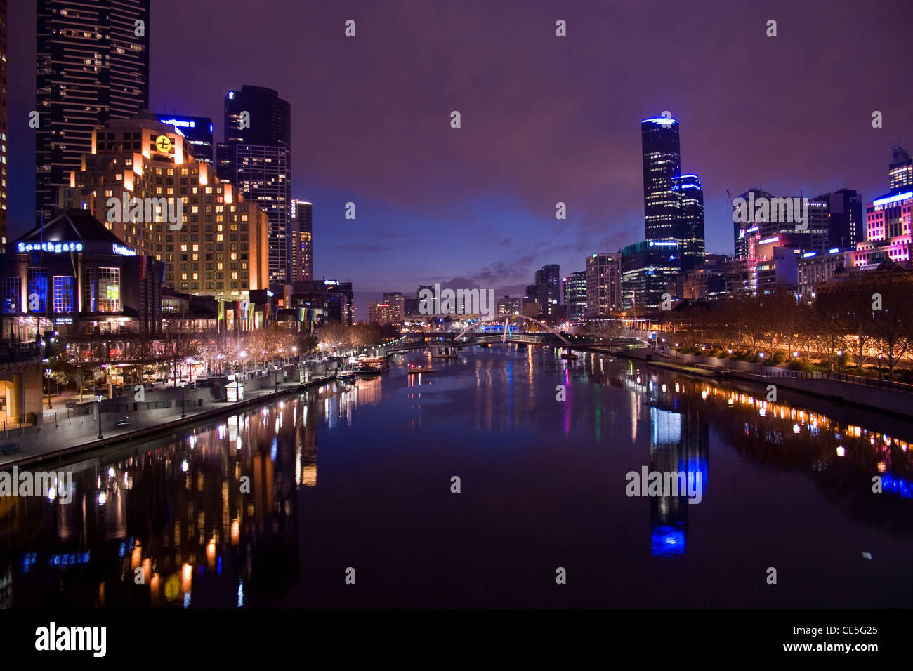 Melbourne city night lights hi-res stock photography and images - Alamy