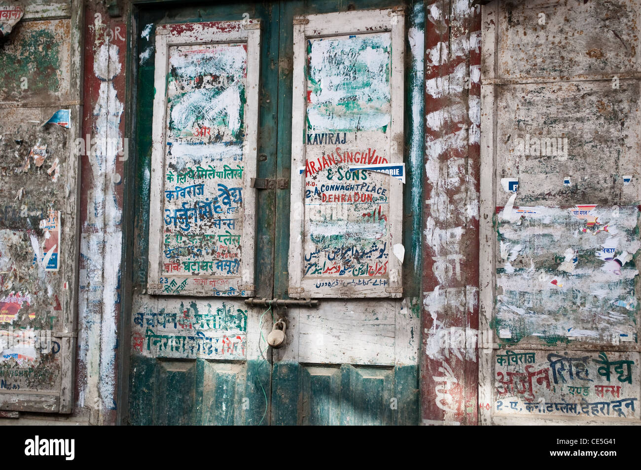 Dilapidated door faded writing landour hi-res stock photography and ...