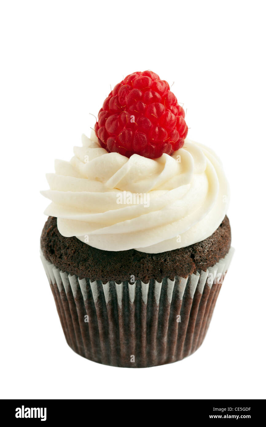 Chocolate and raspberry cupcake Stock Photo - Alamy