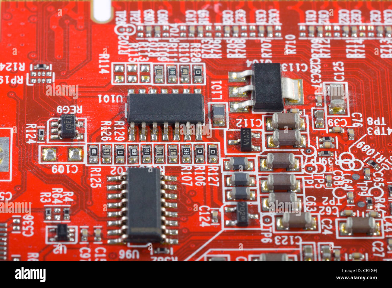 Detail of the front of a printed circuit board Stock Photo - Alamy