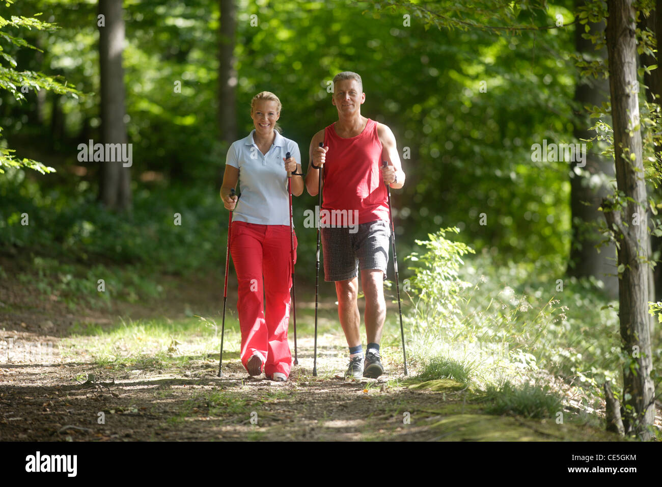couple doing Nordic Walking Stock Photo - Alamy couple doing Nordic Walking Stock Photo - Alamy