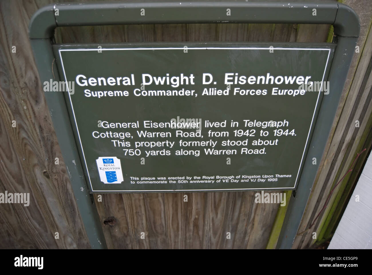 plaque marking the site of the cottage occupied by general dwight d ...