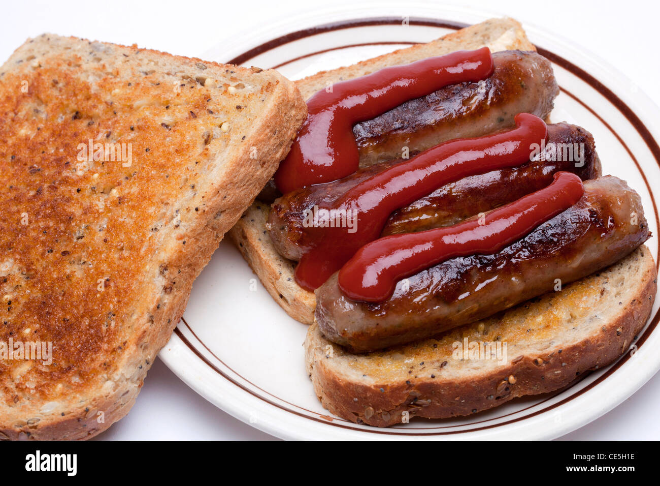 Sausage on toast Stock Photo - Alamy