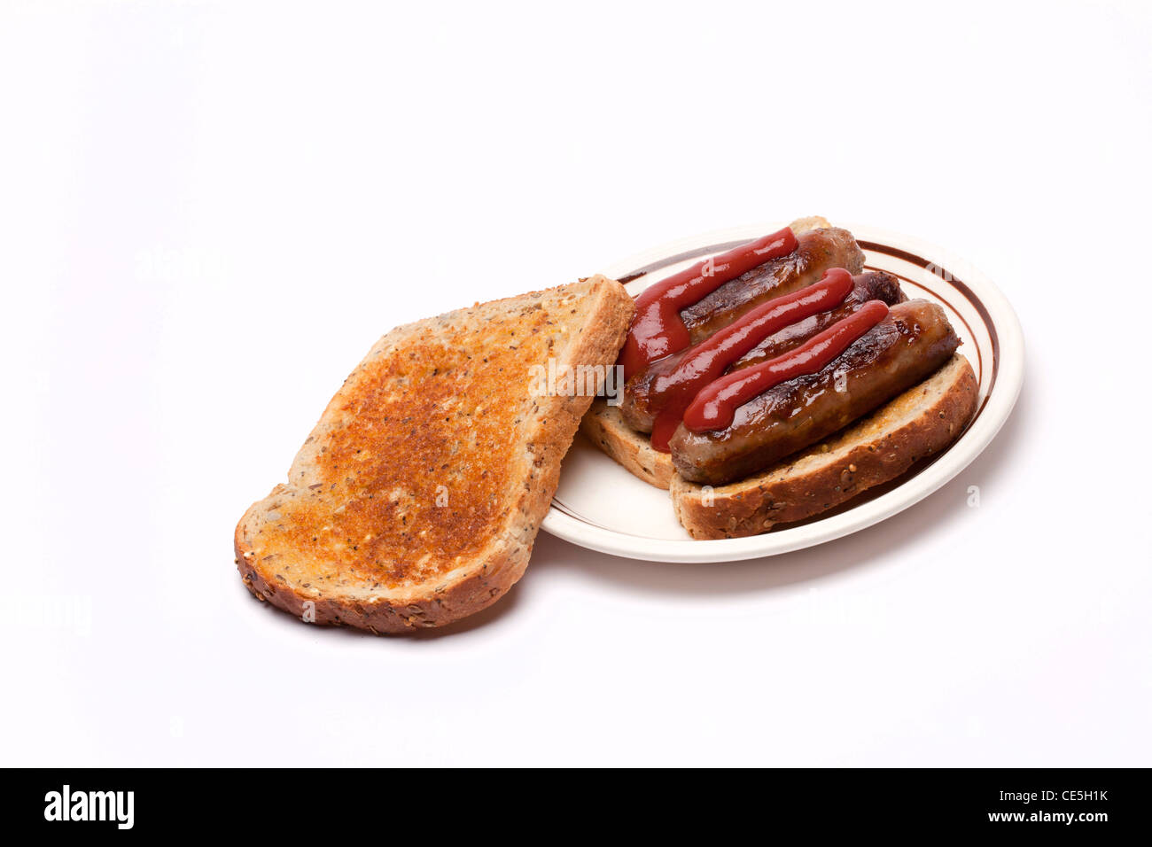 Sausage on toast Stock Photo - Alamy