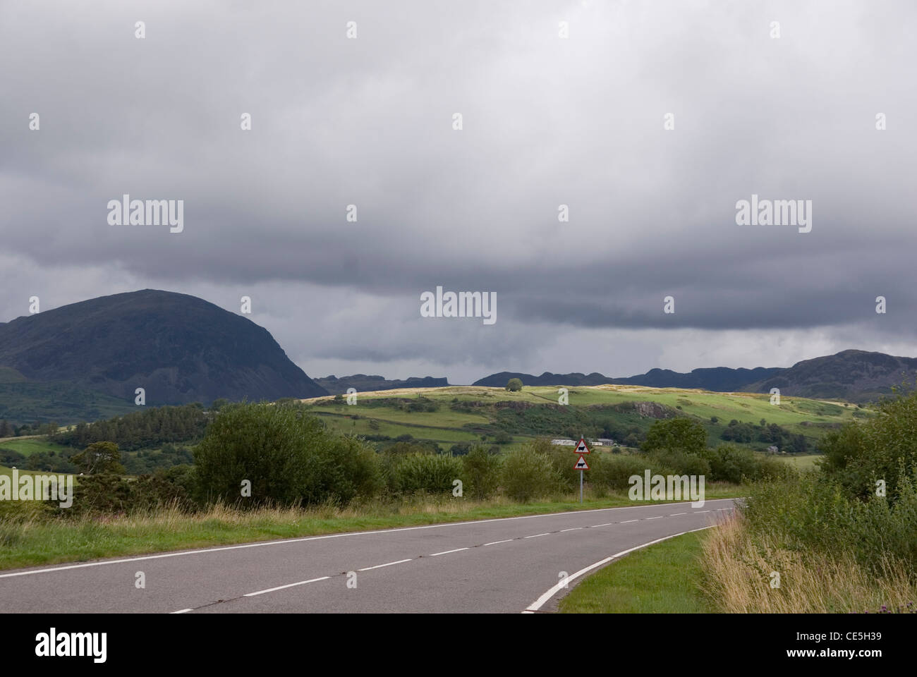 Road Passing through Rural Scenic Landscape of Snowdonia National Park ...